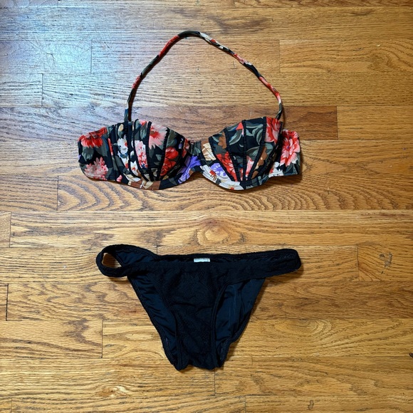 Zimmermann | Swim | Zimmermann Underwire Floral Bikini Set With Black ...